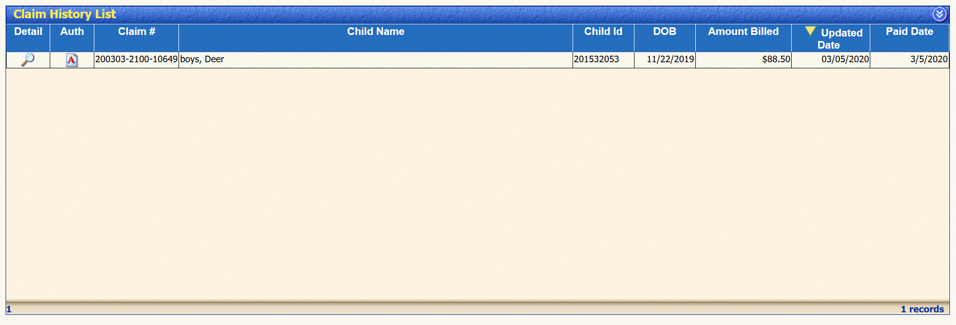How Do I View the Details of an Authorization from the Claim History List