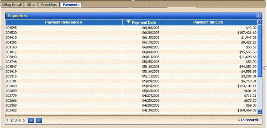 How Do I View a List of Payments for a Billing Entity