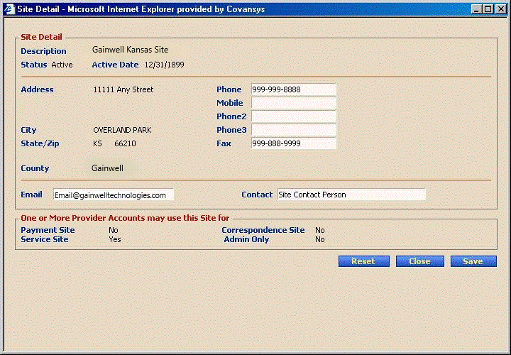 How Do I View and/or Update a Billing Entity's Site Detail Information